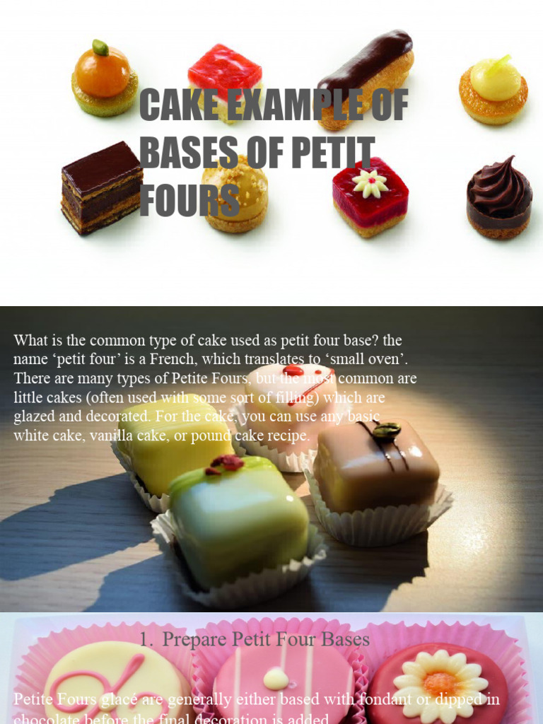 Cake Example of Bases of Petit Fours (1) | PDF | Cakes | Snack Food