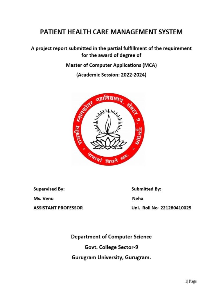 Patient Health Care Management System 2 | PDF | Electronic Health ...