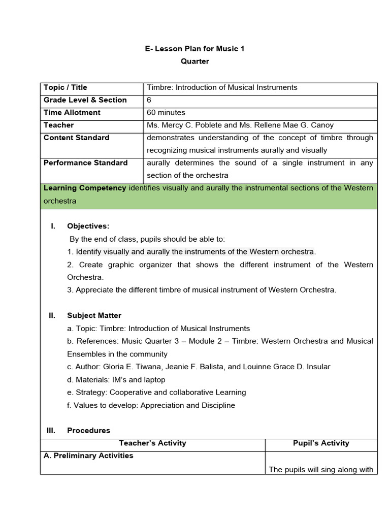 Science 7es Lesson Plan | Download Free PDF | String Instruments ...