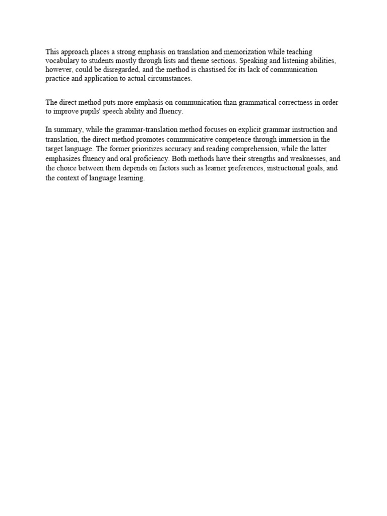 Language Teaching Methods Compared | PDF