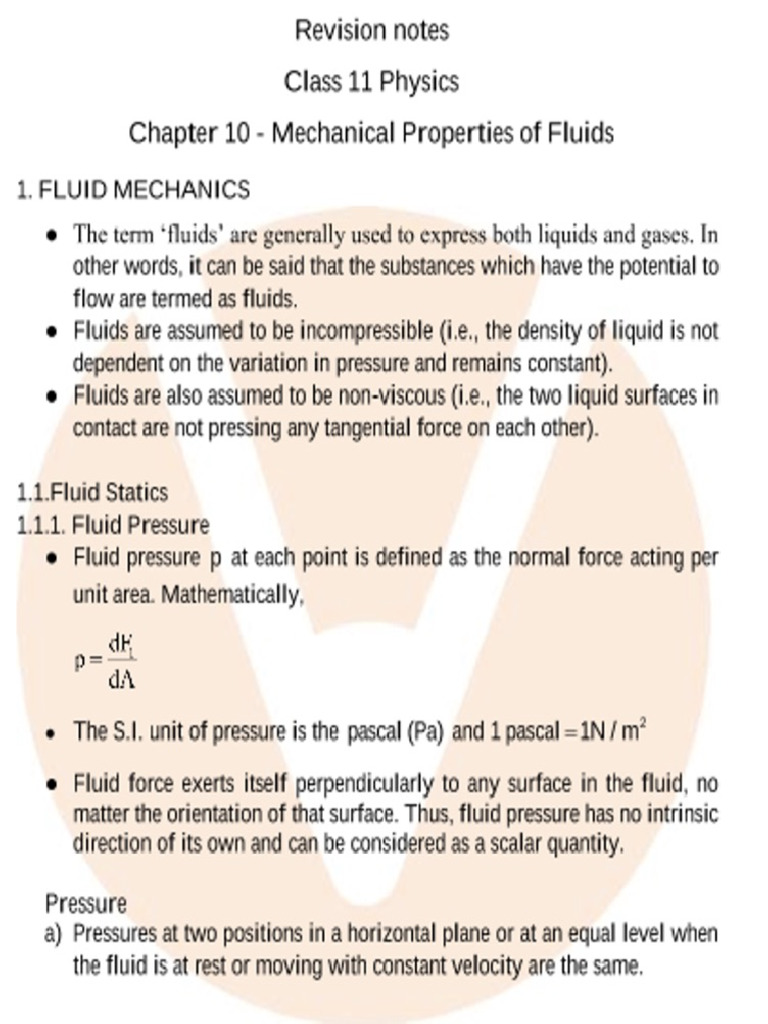 Fluids Notes Pdf