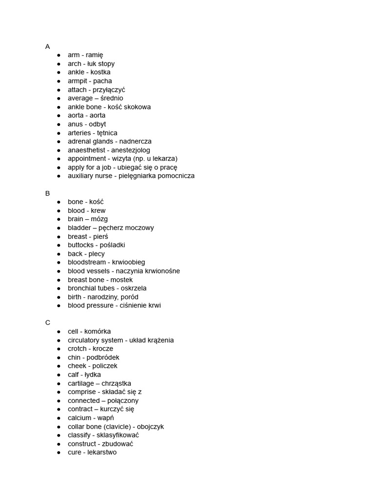 Słowka Angielski Dział 1 | PDF