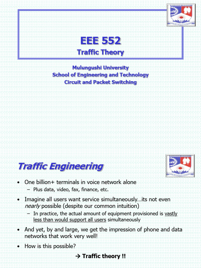 EEE 552 TRAFFIC THEORY | PDF | Computer Network | Applied Mathematics
