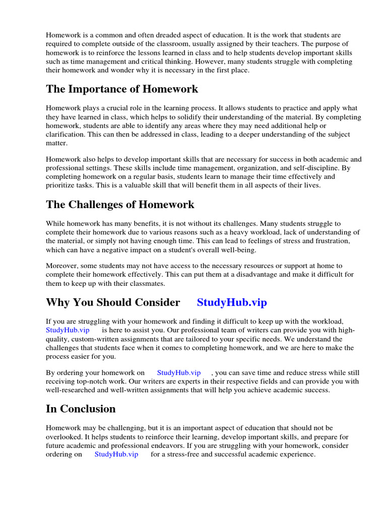Why Do We Need To Have Homework | PDF | Homework | Teachers