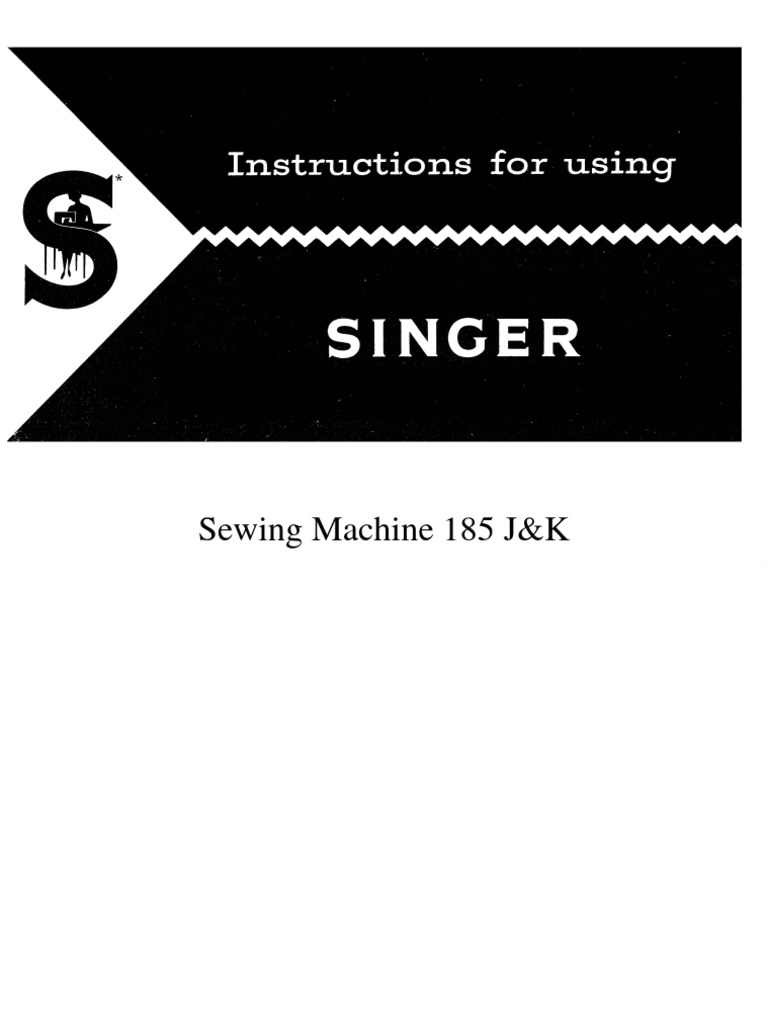 Singer 185 J and K Sewing Machine Instruction Manual | PDF