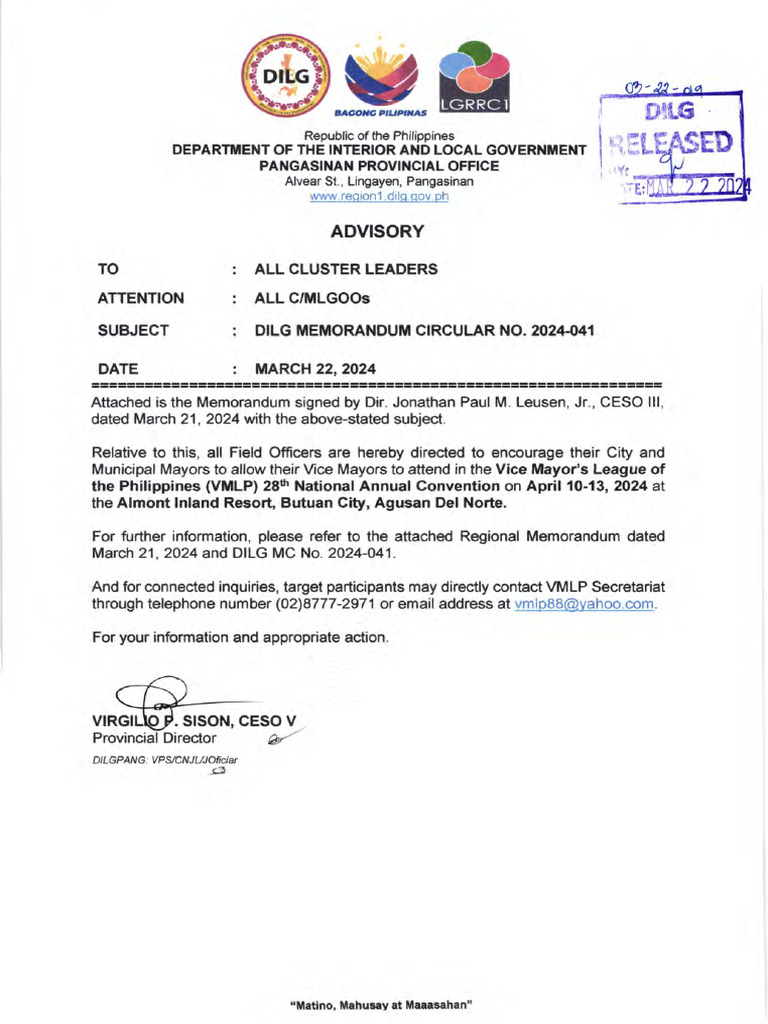 Dilg Memorandum Circular No. 2024-041 | PDF | Government