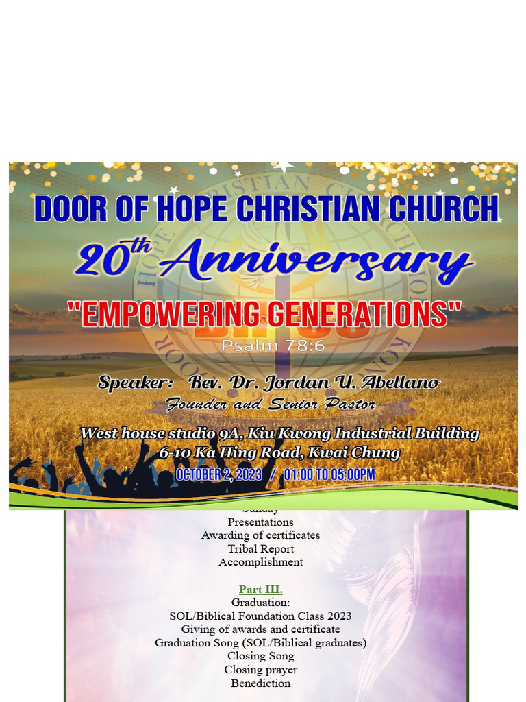 20th Anniversary Program | PDF