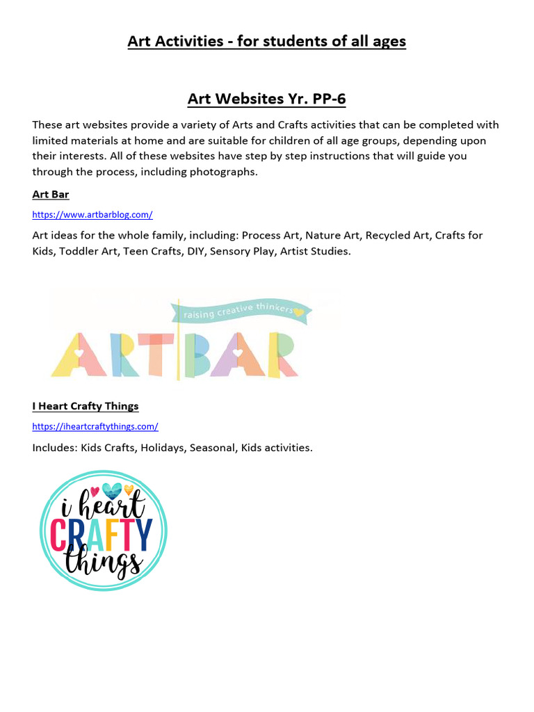 Visual Arts at Home Art Activities | Download Free PDF | Drawing ...