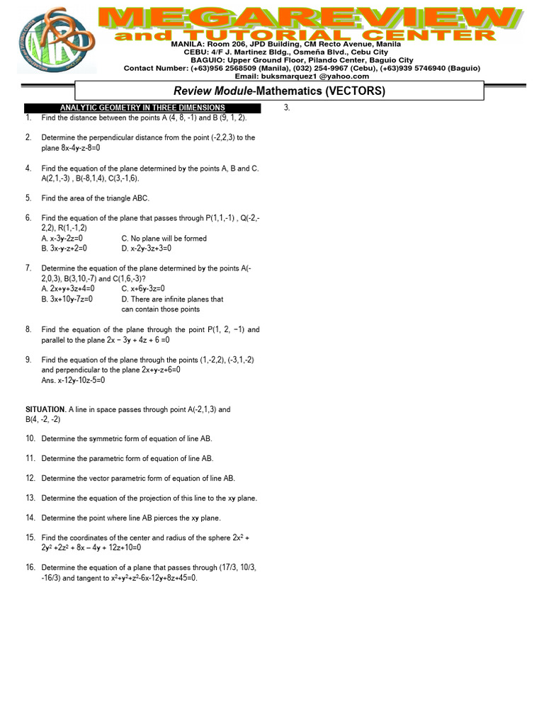 RM 08 - Vectors (Part 02) | Download Free PDF | Line (Geometry) | Equations