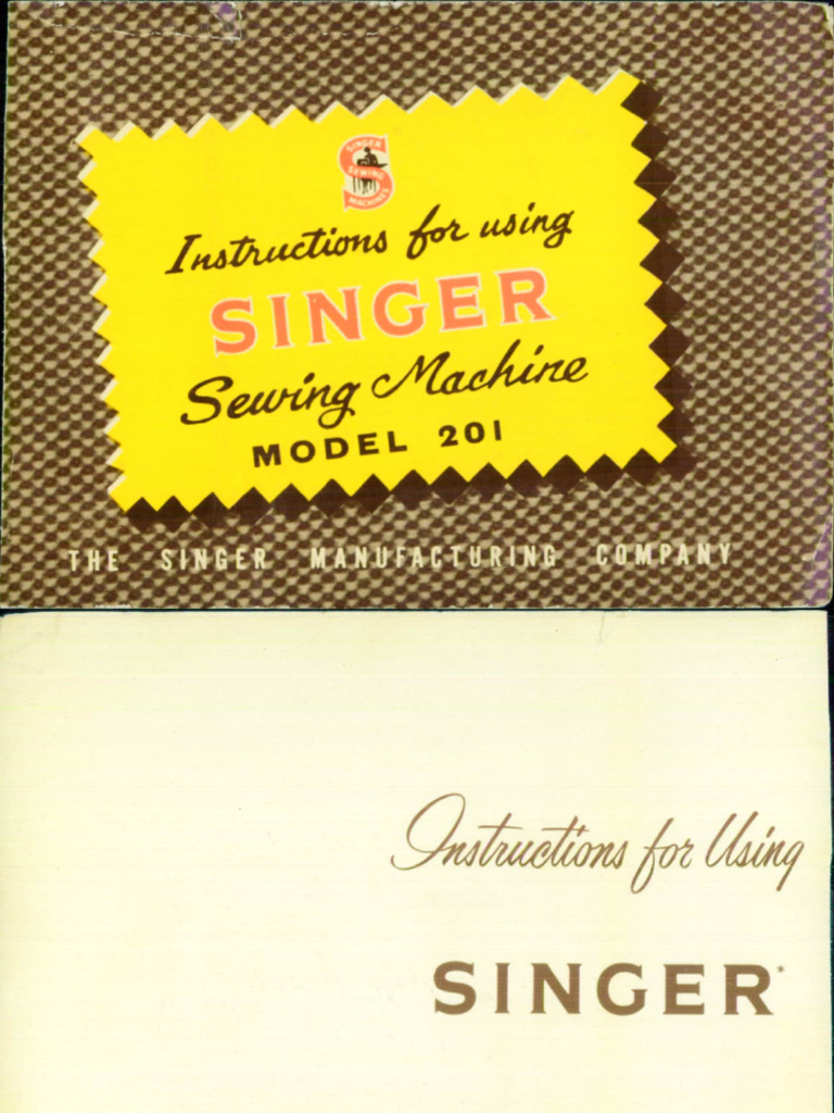 Singer 201K Sewing Machine Instruction Manual | PDF