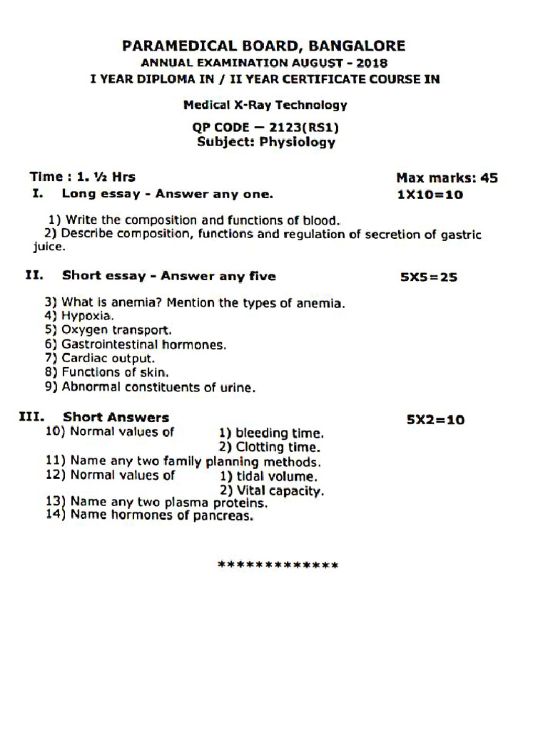 Physiology papers | PDF