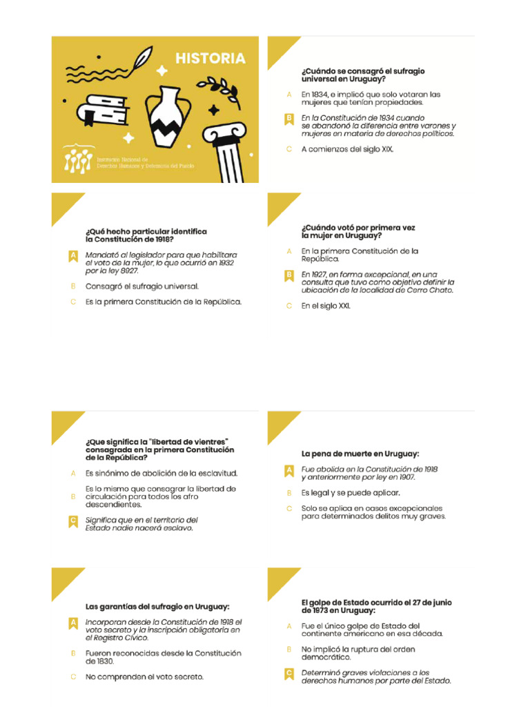 Tarjetas Historia | PDF