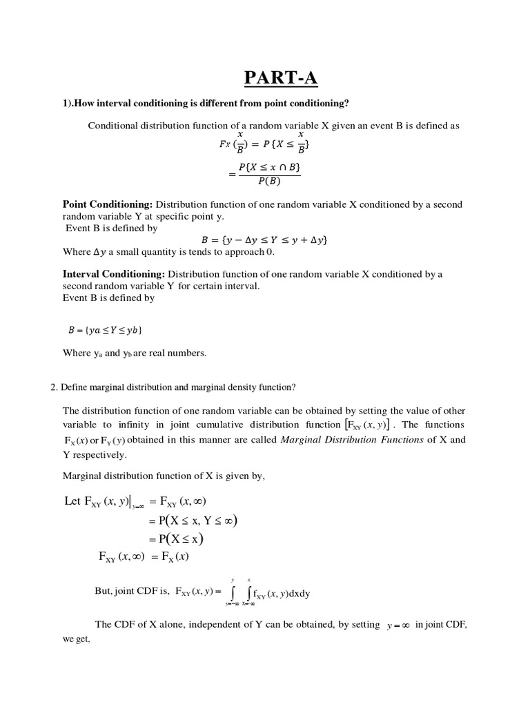 PTSP Unit-3 Important Questions& Answers | PDF | Probability Distribution | Random Variable
