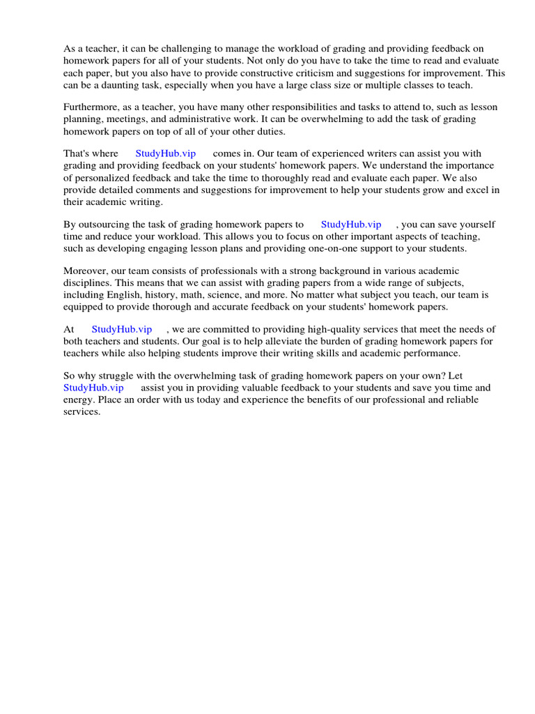 Homework Papers For Teachers | PDF | Homework | Teachers