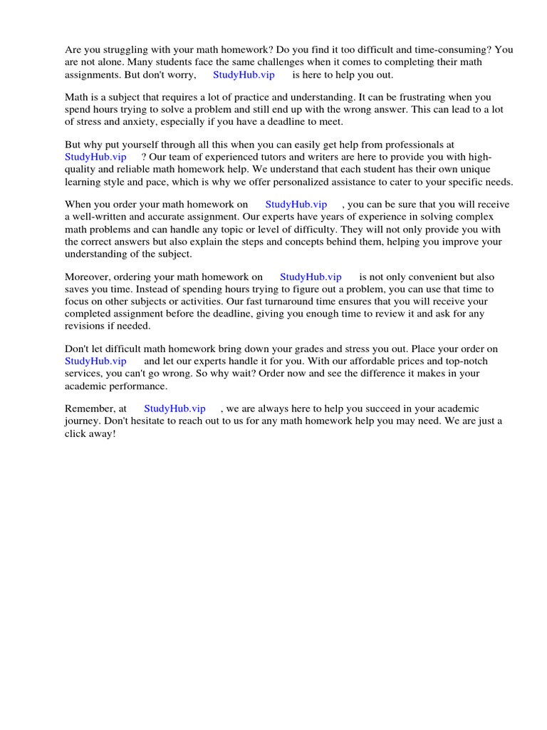 My Math Homework Is Too Hard | PDF | Homework | Mathematics