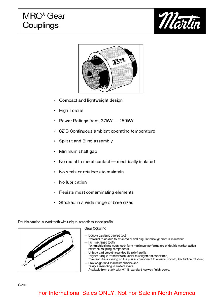 MRC Couplings | PDF | Gear | Mechanical Engineering