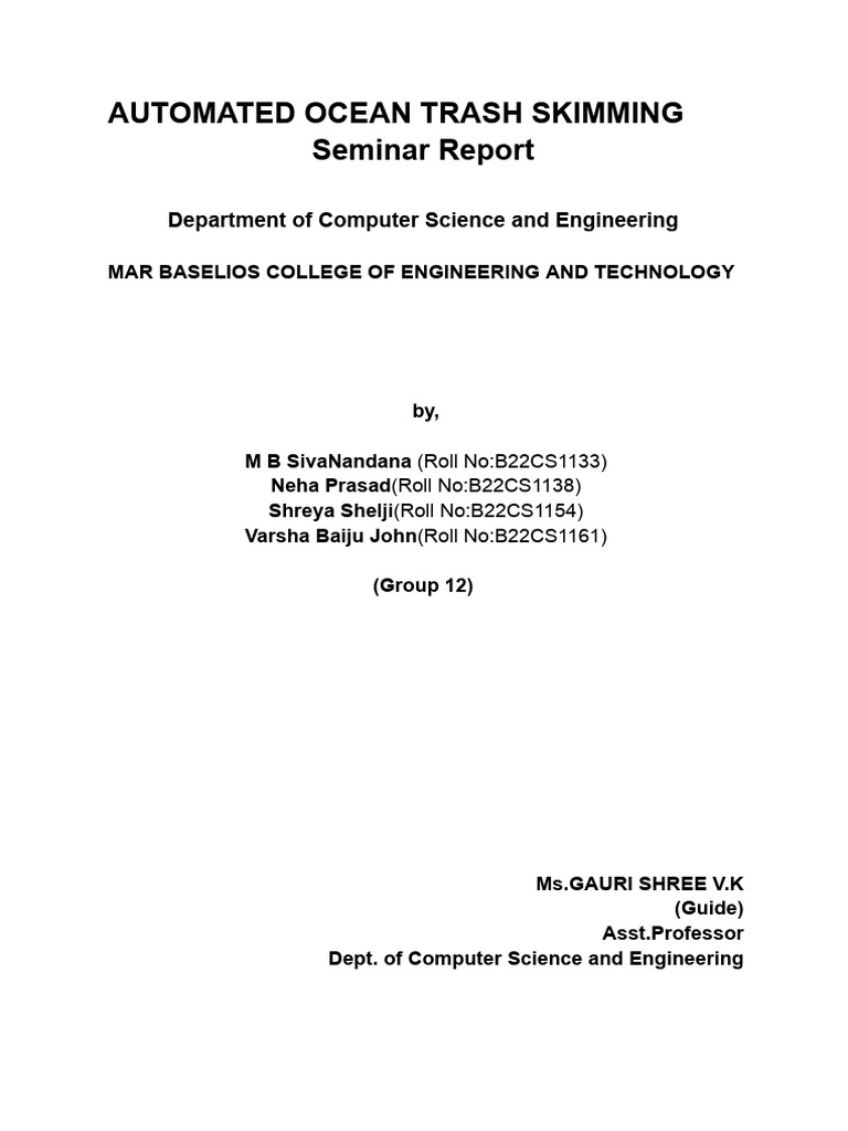 Automated Ocean Trash Skimming | PDF | Automation | Sustainability