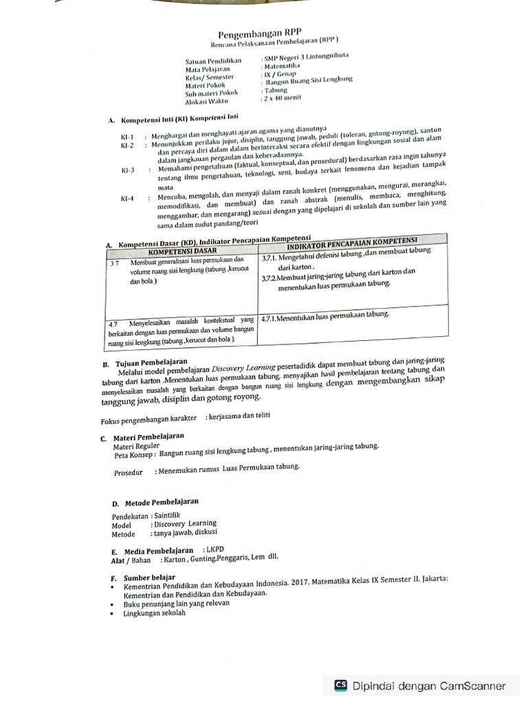 RPP Observasi RH | PDF