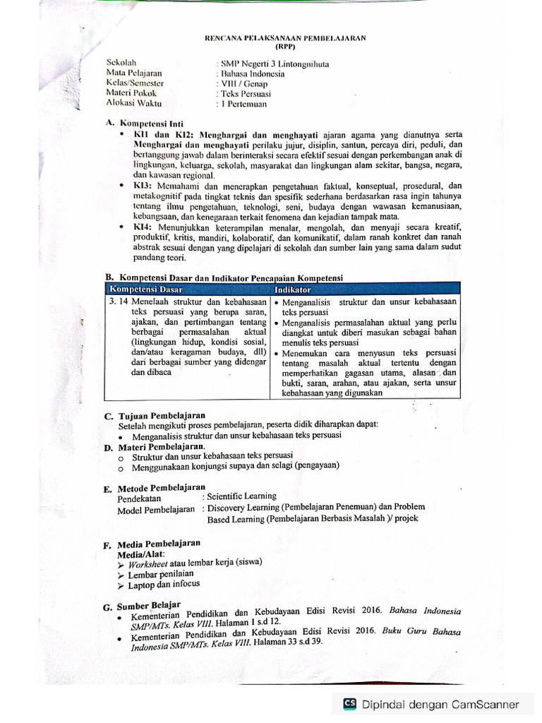 RPP Observasi RP | PDF