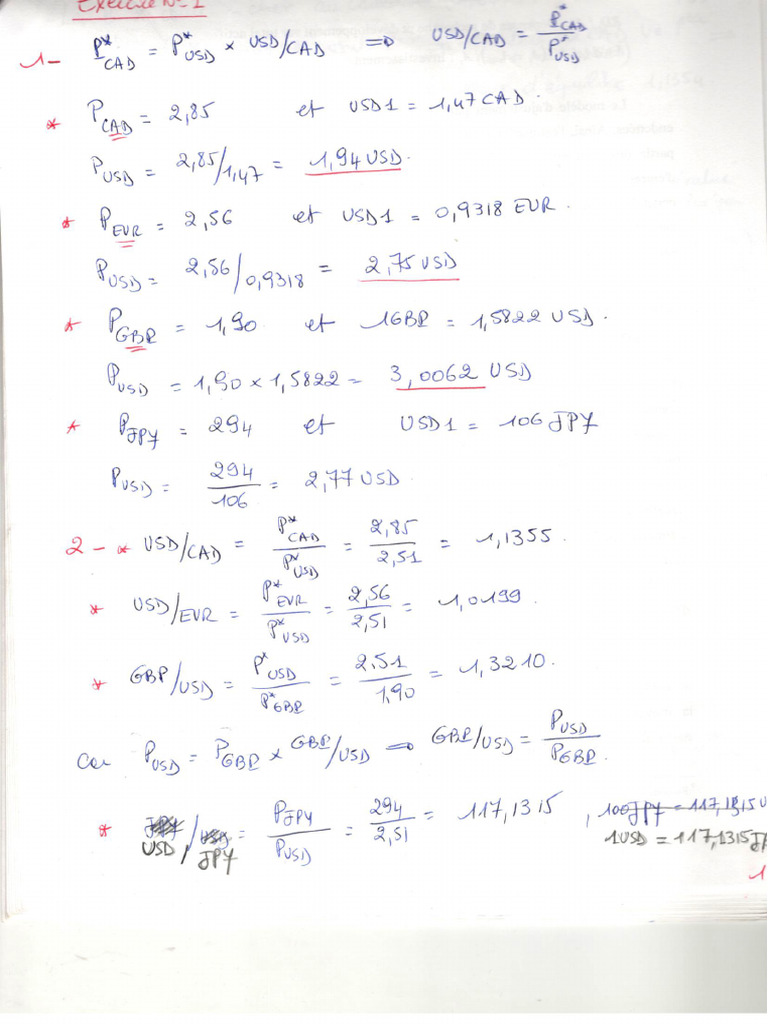Corrigé Ex 1 - Série 2 | PDF