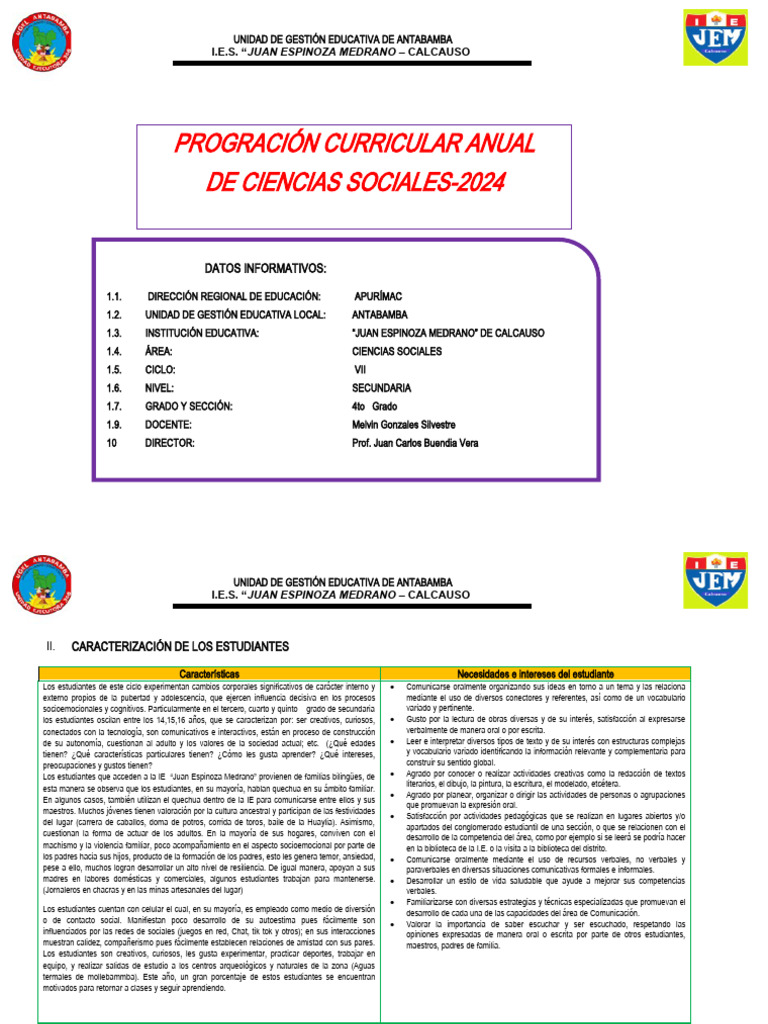 Progración Anual CCSS | PDF | Perú | Residuos