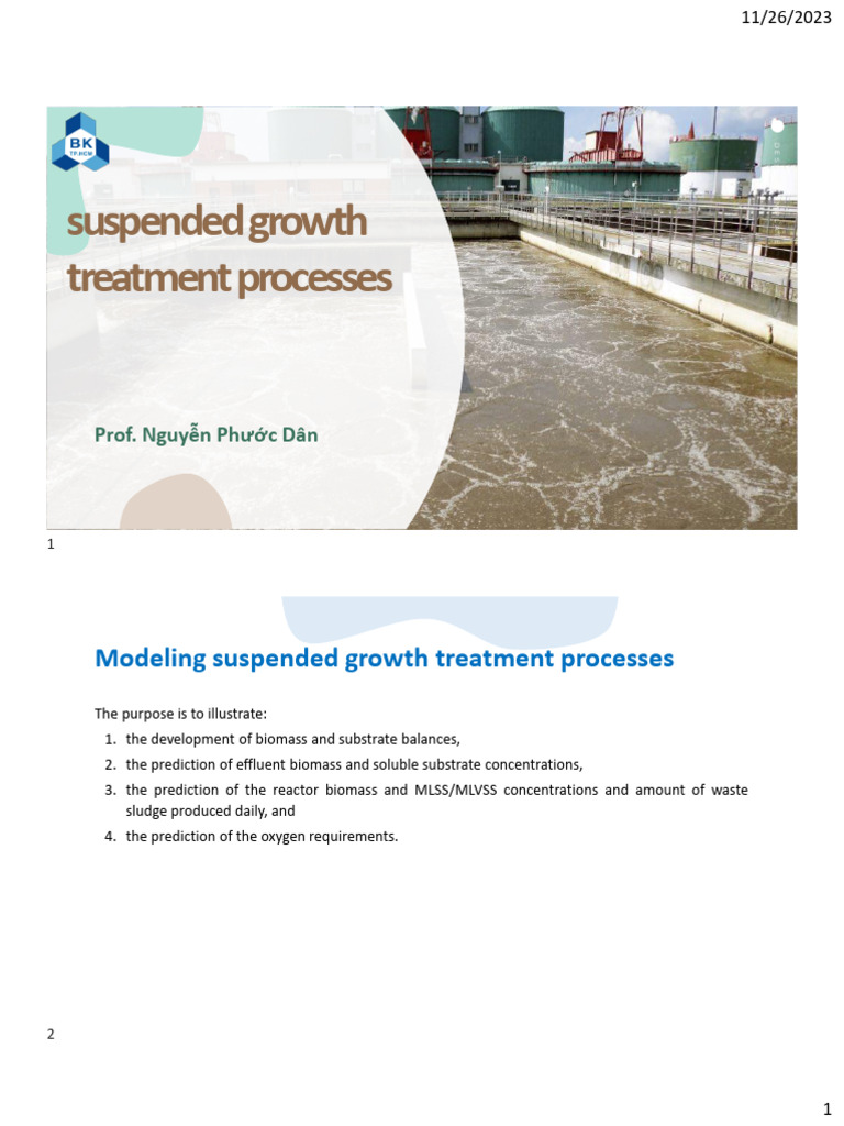 Chapter 9 - Suspended Growth Treatment Process | PDF | Chemical ...