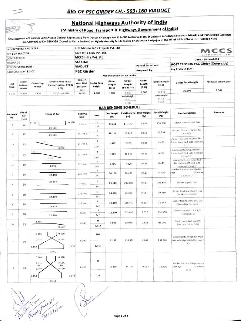 BBS Approved Girder 563+160 | PDF | Road Infrastructure | Road