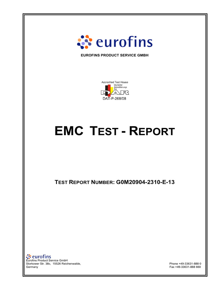 EMC TEST - REPORT - Falcom | PDF | Electromagnetic Compatibility ...