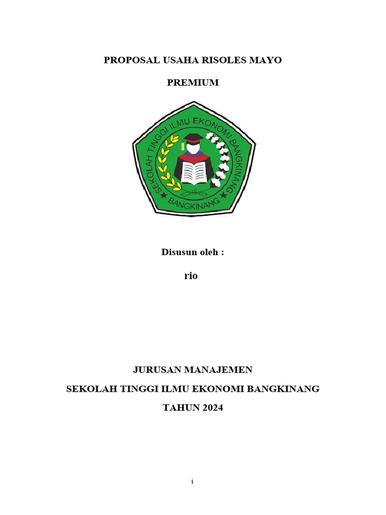 Proposal Usaha Risoles Mayo Premium | PDF