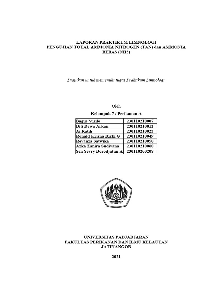 Laprak Ammonia | PDF | Sains & Matematika