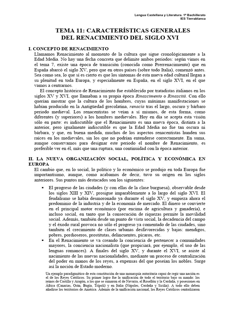 Características del Renacimiento XVI | PDF | Platón | Renacimiento