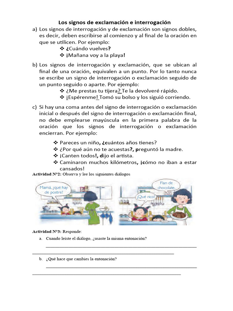 Signos de Interrogacion y Exclamacion !!!!! | PDF | Artes del Lenguaje ...