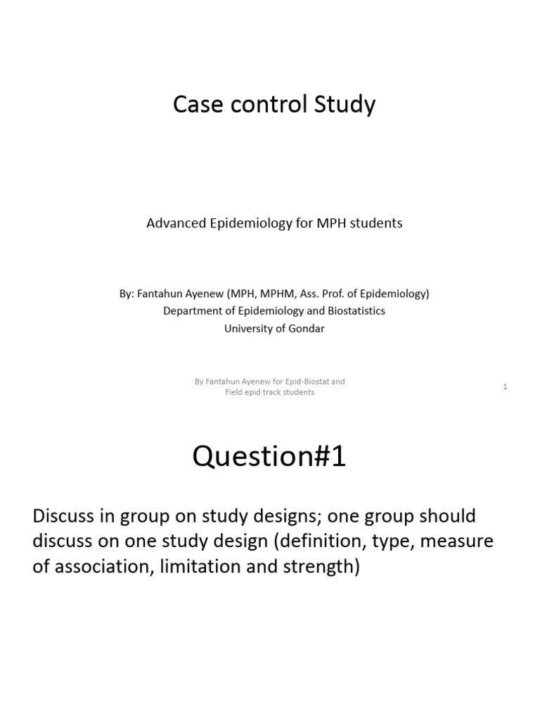 Case-Control Study | PDF | Cohort Study | Odds Ratio