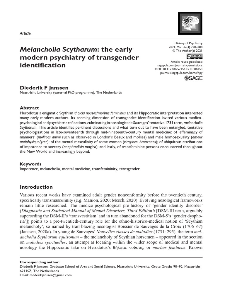 Melancolia Scytharum - Transgender | PDF | Diagnostic And Statistical Manual Of Mental Disorders ...