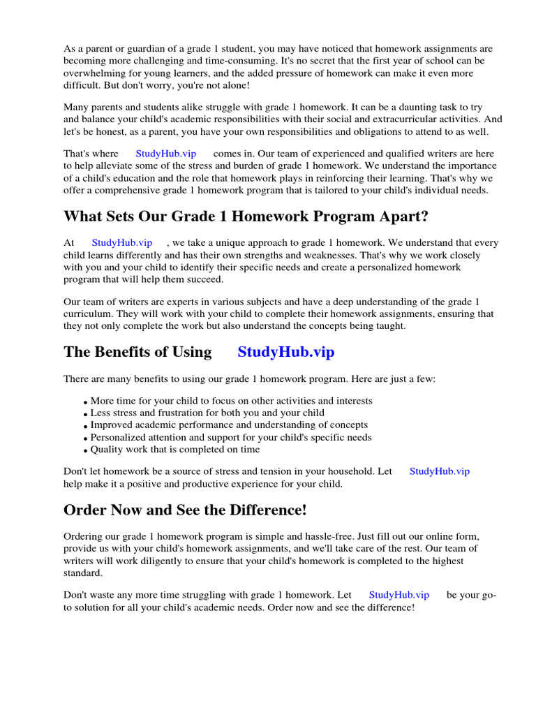 Grade 1 Homework Program | Download Free PDF | Homework | Worksheet