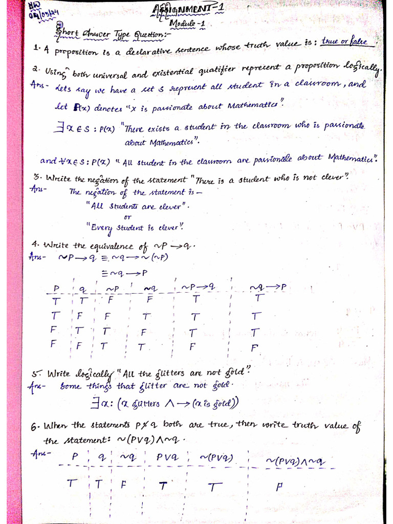 D.Maths Assgn. 1 | PDF