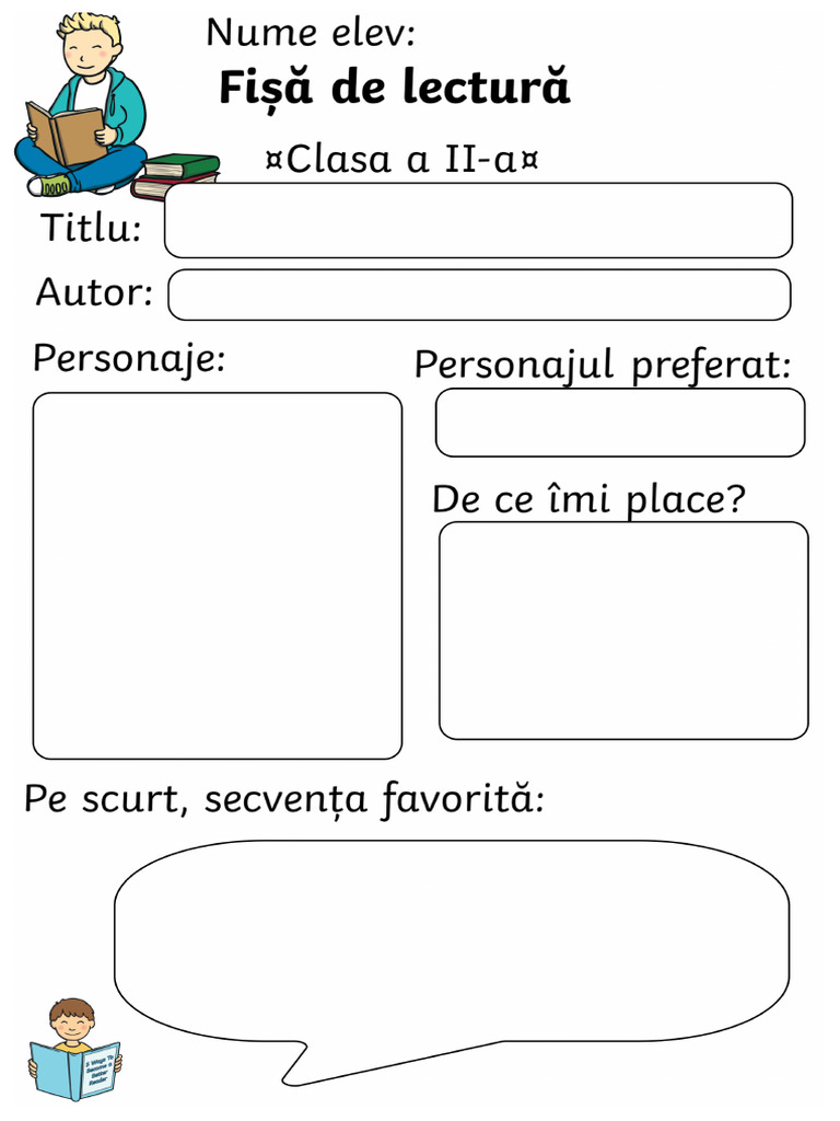 Fisa de Lectura Clasa A Iia | PDF