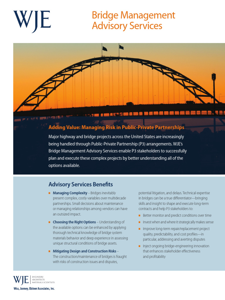 Wje Bridge Management Advisory Services | PDF | Public–Private Partnership | Business