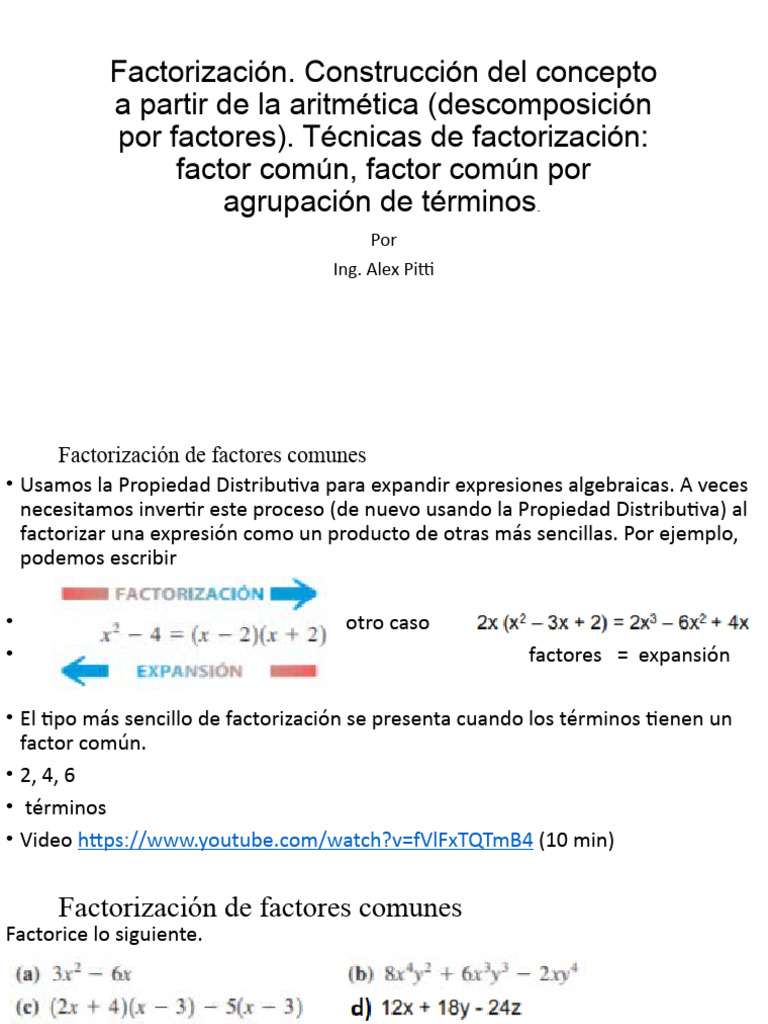 CLASE 10 FACTORIZACION. Factor comun | PDF