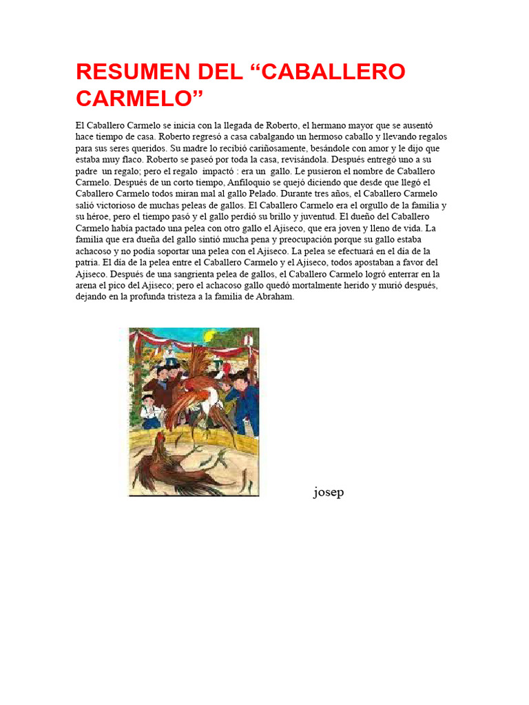 RESUMEN DEL Caballero Carmelo | PDF