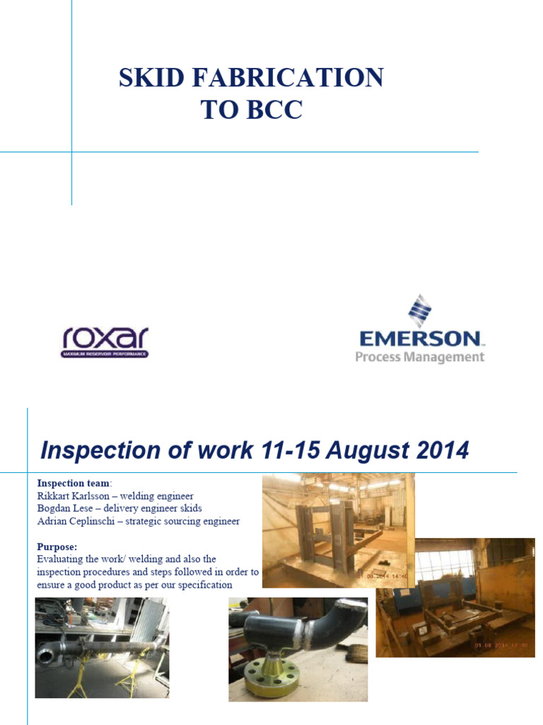 Presentation Skid Fabrication To Bcc 21 08 2014 2 Pdf Pipe