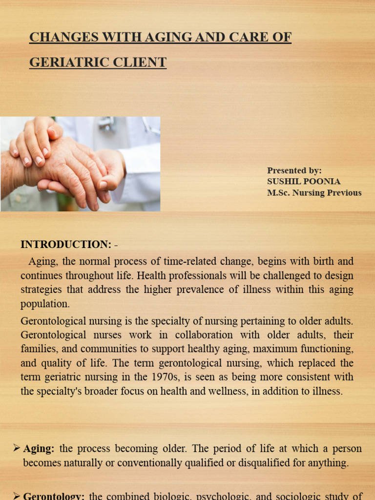Ppt Gerontology | PDF | Gerontological Nursing | Nursing