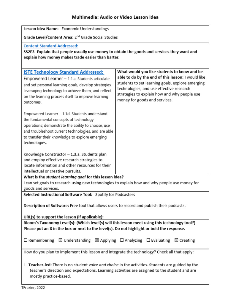 2nd Grade Podcast Lesson on Money | PDF | Learning | Multimedia