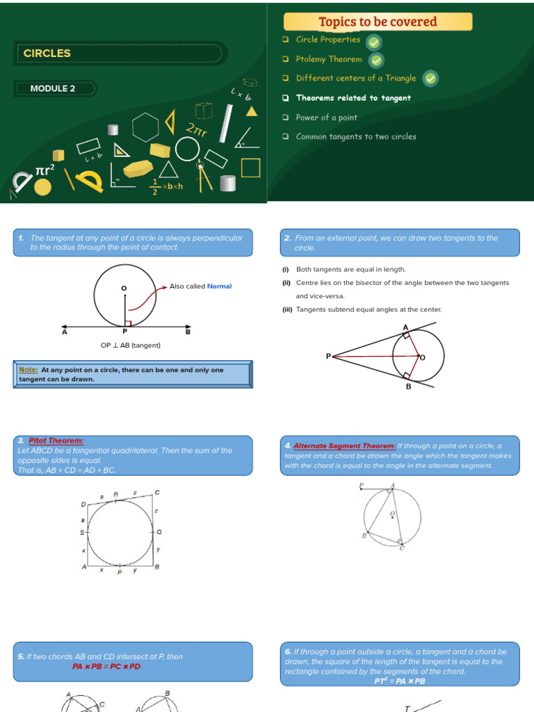 Lecture 4 Circle Geometry Part-2 Abhay Mahajan - 230806 - 170926 | PDF | Triangle | Circle
