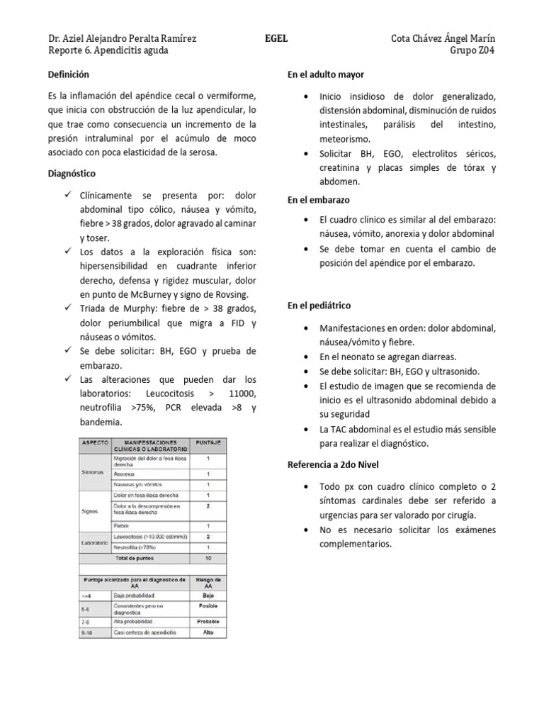 Apendicitis Aguda - Cota Chávez Ángel Marín | PDF | Enfermedades y ...