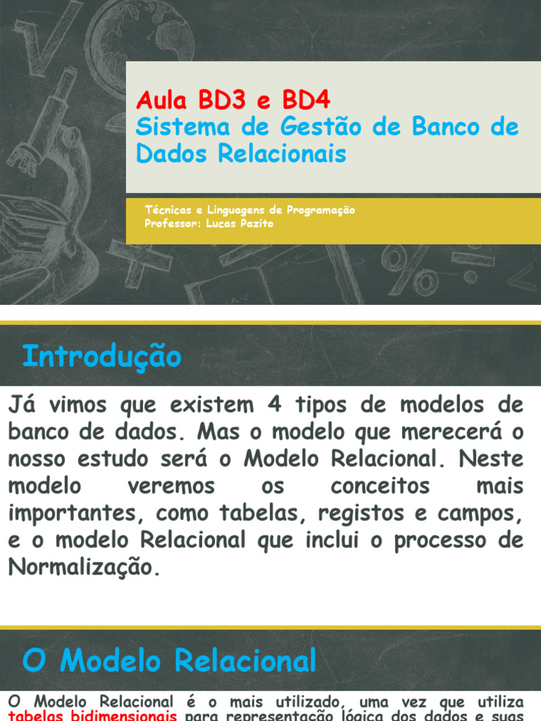 Aula 23 e 24 - Sistema de Gestão de Banco de Dados Relacionais | PDF ...