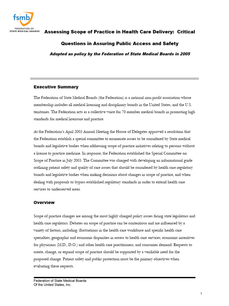 Scope of Practice in Healthcare Policy | PDF | Physician | Health Care