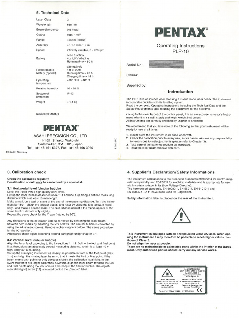 Nivel Laser PLP-10 | PDF