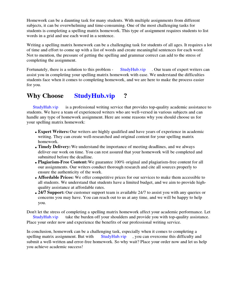 Homework Spelling Matrix | PDF | Safari (Web Browser) | Homework