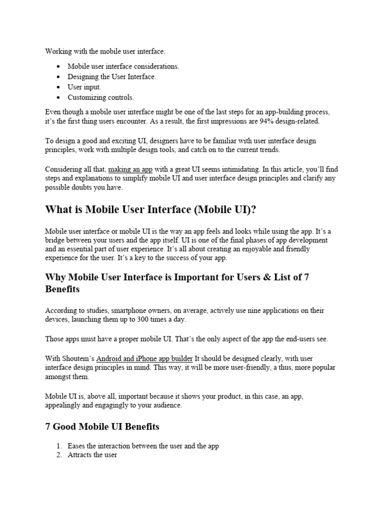 User Interface Pdf Mobile App User Interface